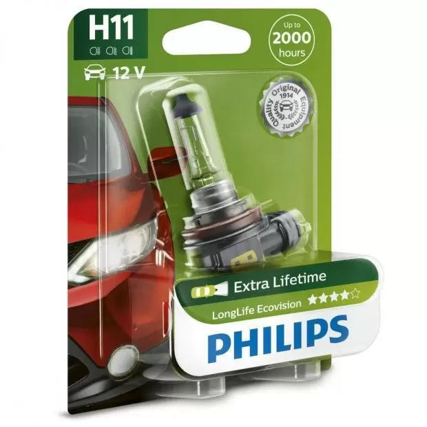 Philips 12362LLECOB1 PGJ192 LongLife EcoVision H11 Fog Light Bulbs ...